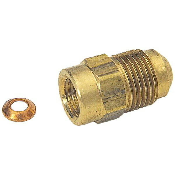 ●入数（個）： 1●フレア（メス）： 3/8 （9.53）●フレア（オス）： 1/2 （12.7）●銅パッキン付●フレアネジのサイズ変更に