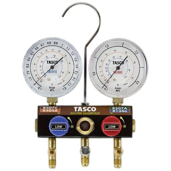 ●入数（個）： 1●R404A、R134a用●ゲージ径： φ80●適用： 冷暖兼用●マニホールド（ゲージ取付ネジ/ホース接続ポート）： 1/8 NPT/1/4 フレア（TA124EKH-1）●連成計・圧力計（低圧側/高圧側）： -0.1〜3...