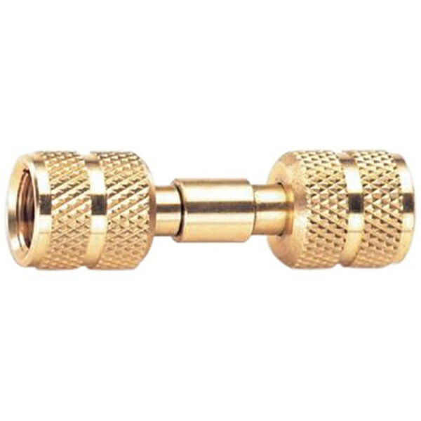 ●入数（個）： 1●適応サイズ： 3/8 F×3/8 F●フレアのオス同士が手締めで簡単に繋げます。また、1/4 側にはムシ押しが付いているので空調機のサービスポートに接続も可能です。