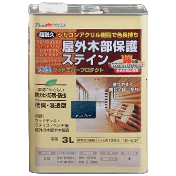 ●シリコンアクリル樹脂にHALS（紫外線劣化防止剤）とUV吸収剤を配合し、木部の長期間色あせ防止と耐久性を向上させました。
