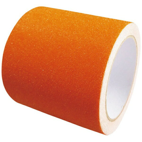 ■表面に鉱物粒子を吹き付け加工した強力滑り止めテープです。■階段、通路などの滑りやすい場所に最適です。【用途】・階段、通路などの滑りやすい場所に。【仕様】・色： 蛍光オレンジ・幅（mm）： 100・長さ（m）： 5・厚さ（mm）： 0.8・...