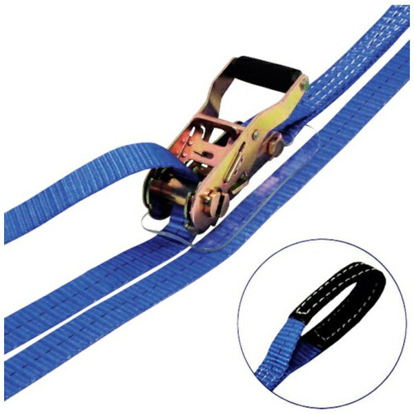 ■ラチェットバックル式ワッカタイプのラッシングベルト、握り易いバックルと柔軟強度な繊維ベルトで荷に優しく簡単安全に荷締め作業ができます。【用途】・トラック・陸海運業界・パレットなどの運搬、荷崩れ防止はもちろん、オートバイ・アウトドア・スポー...