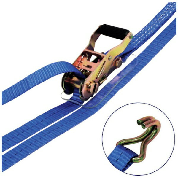 ■ラチェットバックル式カギフックのラッシングベルト、握り易いバックルと柔軟強度な繊維ベルトで荷に優しく簡単安全に荷締め作業ができます。【用途】・トラック・陸海運業界・パレットなどの運搬、荷崩れ防止はもちろん、オートバイ・アウトドア・スポーツ...