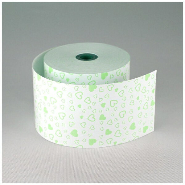 ■淡い緑がかわいいハート柄ファンシーレジ用紙です。■注目度も高いので、お店のイメージアップに最適です。■今までに無いレシートで、差別化を図れます。■豊富なカラーと絵柄を取り揃えておりますので、お店にあったレシートを選べます。【用途】・全面に...
