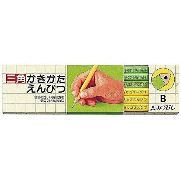 ◆ 三角かきかた鉛筆　黄緑　B　1ダース(12本)◆・商品仕様入り数:1本色軸:黄緑硬度:B・商品説明おにぎりの形をした三角形形状の鉛筆です。初めて鉛筆を持つ時や、悪いクセがついてしまった時に、使うことをお勧めします。三角形の軸に指を添わせ...