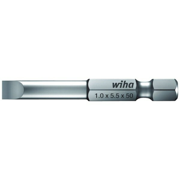 ■1/4インチ（6.35mm）のE6.3型のマイナスビットです。【用途】・あらゆる産業のねじ締め【仕様】・全長（mm）： 50・シャンク径（mm）： 6.35・刃先（mm）： ［［−］］5.5×1.0・塗装色： クローム・差込角（mm）： ...
