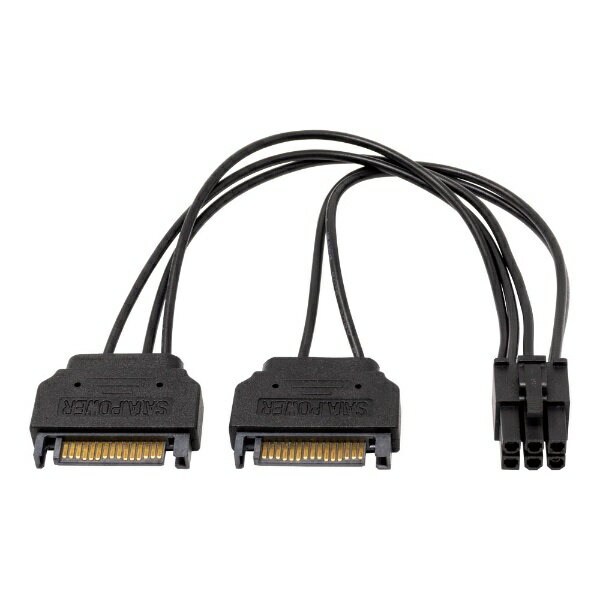 PCI Express 6ピンコネクタが足りないときに、SATAコネクタから電源供給できるようにします。■電源ユニットのSATA電源コネクタ×2をPCI Express VGA用コネクタ (6ピン) に変換します。■2つのコネクタからの電力...