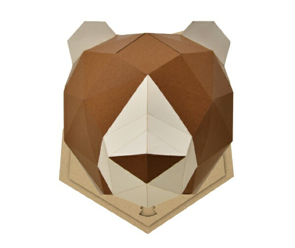 カクカクとちょっと変わった形が特徴の組み立てるインテリア KAKUKAKU（カクカク）のWALシリーズ KUMA / Mサイズです。製品は既にレーザーカッターで精巧な切抜きと折目をつけた状態になっていて、のりしろの幅に合わせた両面テープも付...