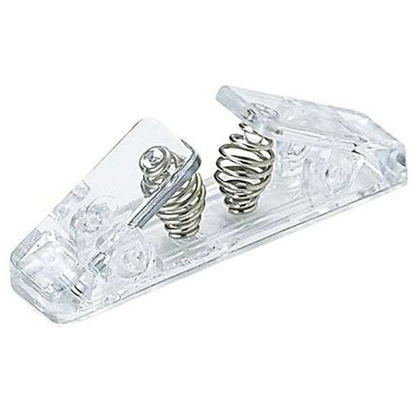 作品展示用の透明連結クリップ。3．5mm厚までの紙を挟んで吊り下げられます。