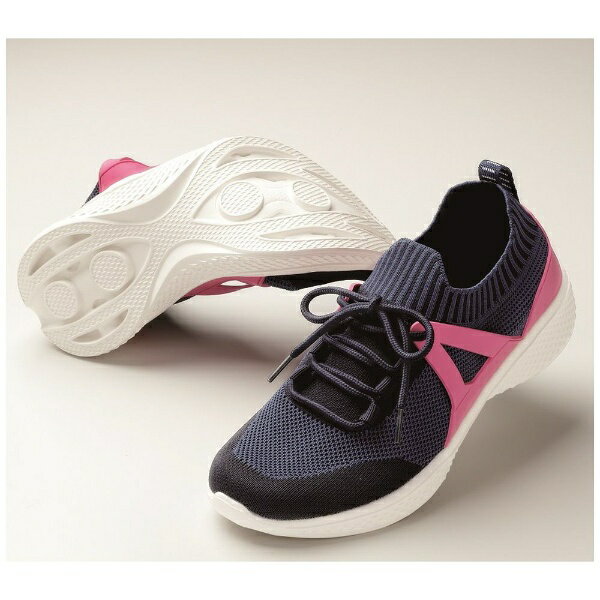 足の専門家が共同開発医学博士　勝野浩とシューフィッター當山アイが共同開発まるで靴下のようなフィット感伸縮素材なので母趾が痛くなりにくく脱ぎ履きがスムーズメージがかわる替えひも付き替えヒモ●ブラック、ライトグレーはホワイト●ネイビーにはピンク...