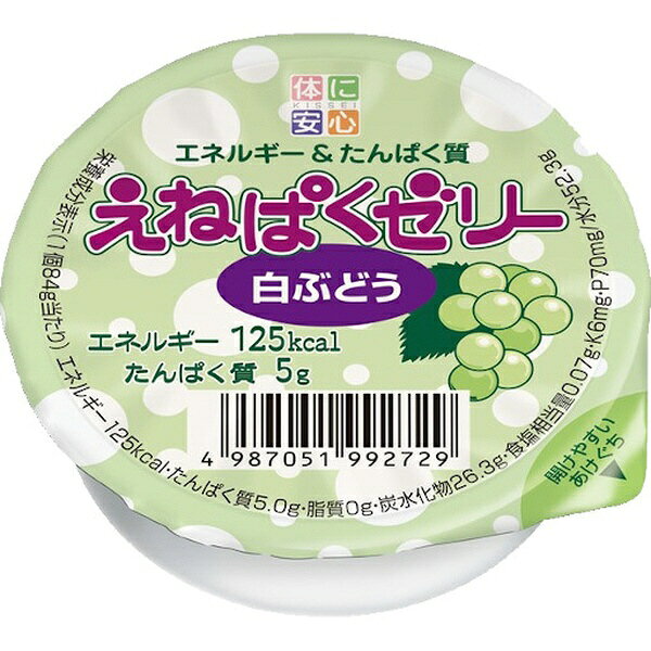 エネルギー＆たんぱく質。やわらかい食感で、ほどよいまとまりがあり、離水の少ないゼリーです。●エネルギー：125kcal●たんぱく質：5g●果汁（※）を使い、フルーツの香りでさっぱり！※ シリーズ1個当たり2.4〜3.0％の果汁を使用しています。