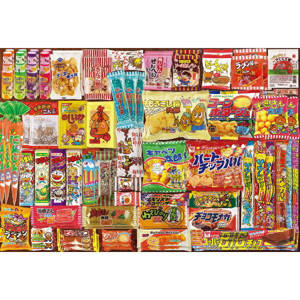 みんなが知っているあのお菓子をジグソーパズルにしちゃいました。【仕様】・ピース数：1000ピース・完成時サイズ：72×49cm・対応パネルNo.：10-D(C)やおきん
