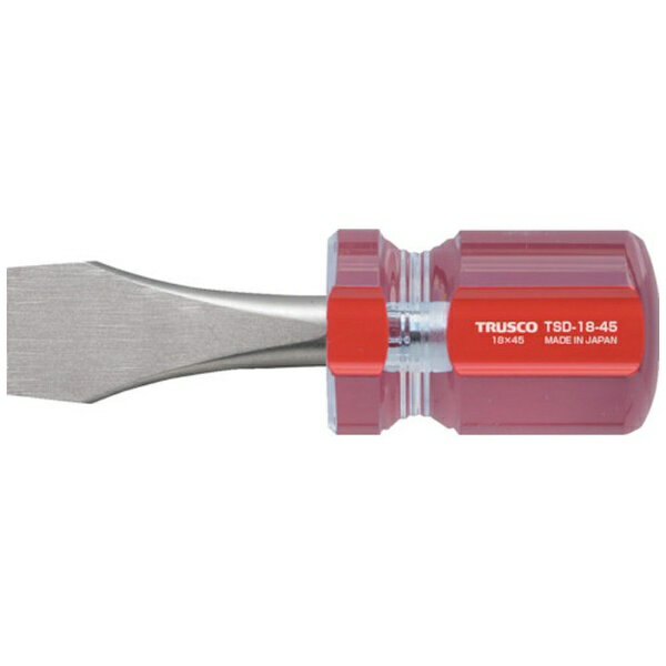 ■水栓周辺の特殊マイナスネジ用ドライバーです。【用途】・止水栓の開け閉めに。・逆止弁の締め、緩めに。【仕様】・刃先幅（mm）： 18・軸長（mm）： 45・全長（mm）： 92・刃厚（mm）： 1.5・刃先（mm）： 18・軸径（mm）： ...