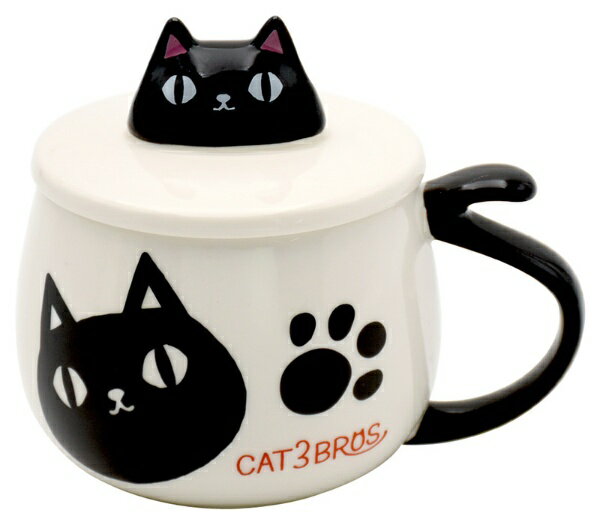 愛らしい「猫3兄弟」シリーズの磁器製マグカップで、お茶の時間をもっと楽しく。各マグカップは独自の猫柄を持ち、黒猫の「kuro」、三毛猫の「mike」、白猫の「shiro」の3種類から選べます。猫の顔を模した持ち手が付いたふた付きのデザインは...