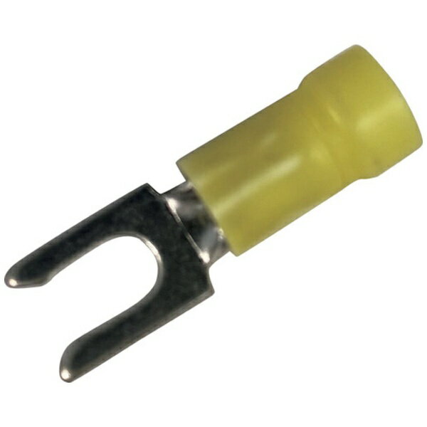 【特長】●ビニールの絶縁被覆のついた抜け防止タイプの先開形圧着端子です。●取り付け穴先端が内側に張り出しているため、端子を止めているネジが緩んでも外れにくい構造になっています。【用途】●電線の接続に。【仕様】●電線抱合範囲 より線(［［MM...