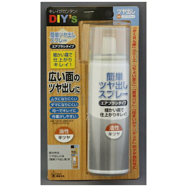 ■エアブラシタイプ。■細かい霧で仕上がりキレイ。■ムラになりにくい。■ダマになりにくい。■均一でキレイに。【用途】・木製品、フローリングの補修に・広い面のツヤ出しに。【仕様】・幅（mm）： 80・長さ（mm）150： ・高さ（mm）： 38