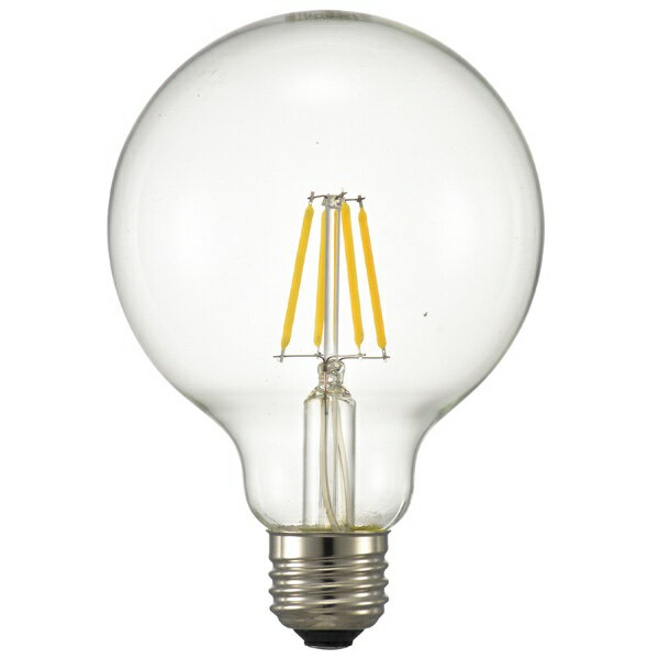 【 特 長 】 ● 消費電力3.0Wで40形相当の明るさ ● フィラメントタイプできらめきが広がるLED電球 ● 光の広がり 約310°の全方向タイプ 【 仕 様 】 ■ 寸法：全長…136mm 外径…95mm ■ 質量：64g ■ 定格消...