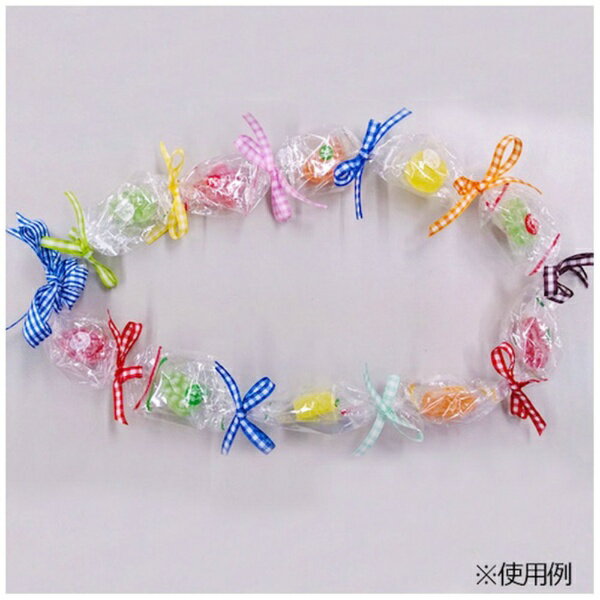 ■保育園やイベントのバザー等でよく見かける、飴や小さいお菓子が入った首飾り（レイ）を作るための透明袋です。■100枚入り。【仕様】・厚さ（mm）： 0.03・幅（mm）： 65・厚（mm）： 0.03・高（mm）： 1000【材質／仕上】・IPP