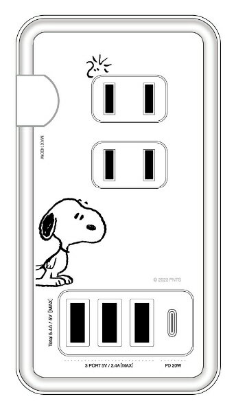 家庭用コンセントから3個口のコンセント・3ポートのUSB Type-A・1ポートのUSB Type-Cに給電できるACタップです。(最大1400W)USB Type-CポートはUSB Power Delivery規格に対応。対応機器を高速充...
