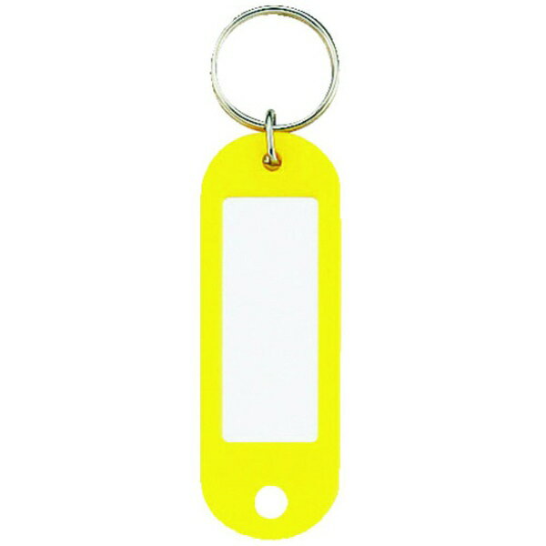 ■カード寸法42・17【仕様】・種類： 片面表示用・外寸法： 60・21・t3・カード寸法： 42・17・キーホルダー型名札片面表示用PE製42x17mm黄10個パック・リング内径/17mm・材質/PE