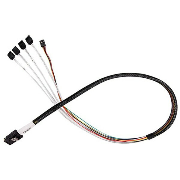 SFF-8087 36pin -＞ SATA 7pin×4　Mini-SASケーブル　4レーン■厚めのシールドケーブルで安定したスループット■堅牢なコネクタで確実な接続■4レーン高パフォーマンス設計■ケーブル長500mm