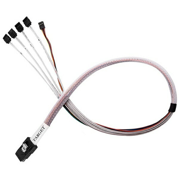 SATA 7pin×4 -＞ SFF-8087 36pin　Mini-SASケーブル　4レーン■厚めのシールドケーブルで安定したスループット■堅牢なコネクタで確実な接続■4レーン高パフォーマンス設計■ケーブル長500mm※「SST-CPS0...
