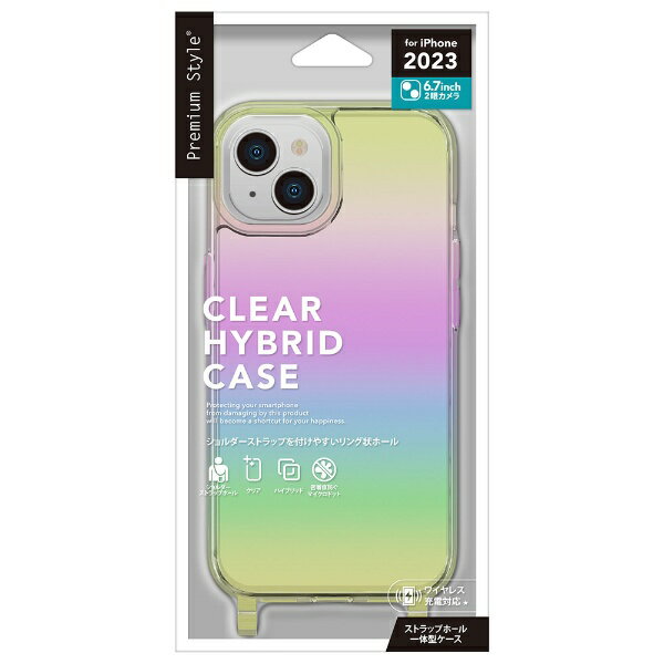 持ち運びに便利なショルダーストラップやハンドストラップを取り付けられるiPhone 15 Plus用 ショルダーストラップホール付クリアハイブリッドケースです。クリアデザインでiPhone本体の美しさを最大限に活かします。耐久性のあるポリカ...