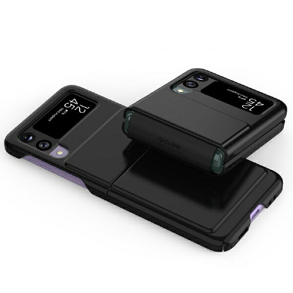 araree（アラリー）のGalaxy Z Flip3「Aero Flex」は、Galaxy Z Flip3に合わせた独自の設計でヒンジ部分まで保護するスマートなケースです。