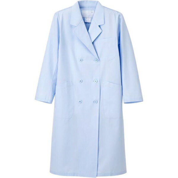 ダブルの第1ボタンは左右とも表ボタンホール止めになっています。ボタンがけがしやすい、衿元が型崩れしにくい効果があります。●左胸、両腰ポケット●特殊プレス仕上げのため、洗濯後も美しい仕上がりが維持されます。●特殊仕上により制電、吸水、防汚効果...