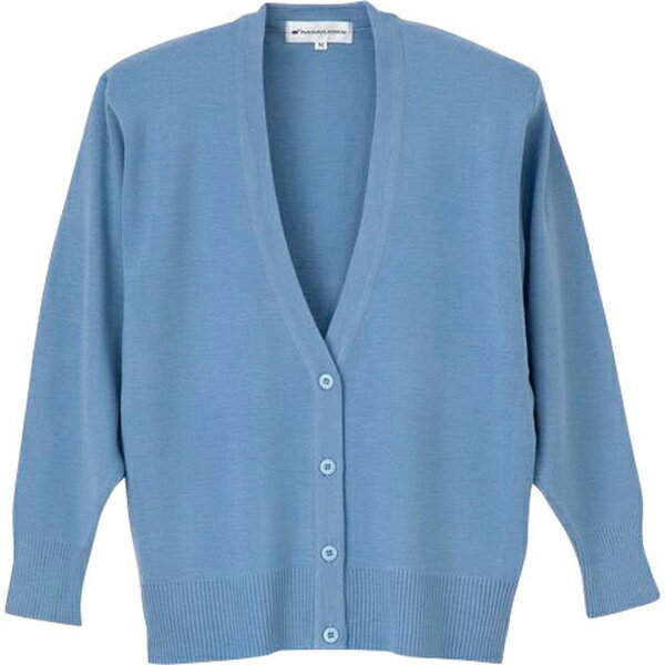 ベーシックなVネックのカーディガンでどんなシルエットのナースウェアにも無理なく合わせられるシンプルなデザインです。ピリング（毛玉）が起きづらい素材を使用しています。