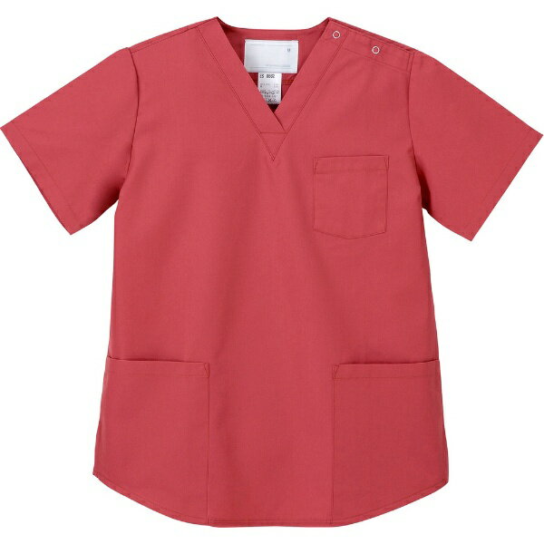 ウエストをやや絞った女性らしいシルエットのスクラブです。ソフトな裾ラインが緊張感を和らげます。●左胸、両腰ポケット●張り腰に優れたしっかりとした素材です。●綿35％により吸汗性があります。