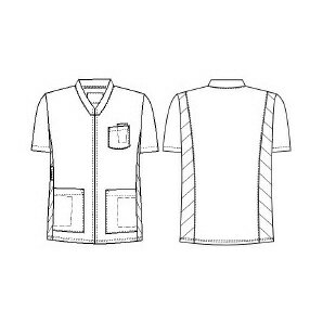 着易い前ファスナー開きのスクラブです。着脱時のわずらわしさが解消です。●左胸（PHSポケット付き）、両腰ポケット●さらさらタッチのポリエステル織物素材です。●濃色でも他のポリステルに移染しにくい素材です。●特殊仕上により吸水、防汚効果を付加...