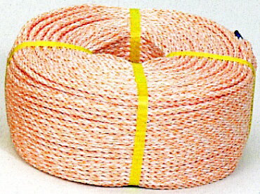 八ツ矢工業のリキロンロープです。太さ8mm、長さ200m、重さ7kgのロープで、様々な用途にご利用いただけます。