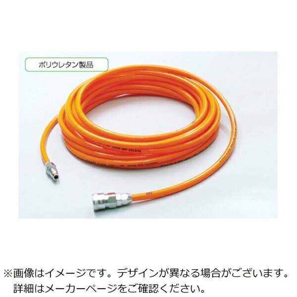 ■カップリングがセットになった便利でお求めやすいエアーホースです。【用途】・工場内エアーツール用。【仕様】・色： オレンジ・外径（mm）： 10・内径（mm）： 7・接続継手： ツータッチカップリング・全長（m）： 10・最高使用圧力（MP...
