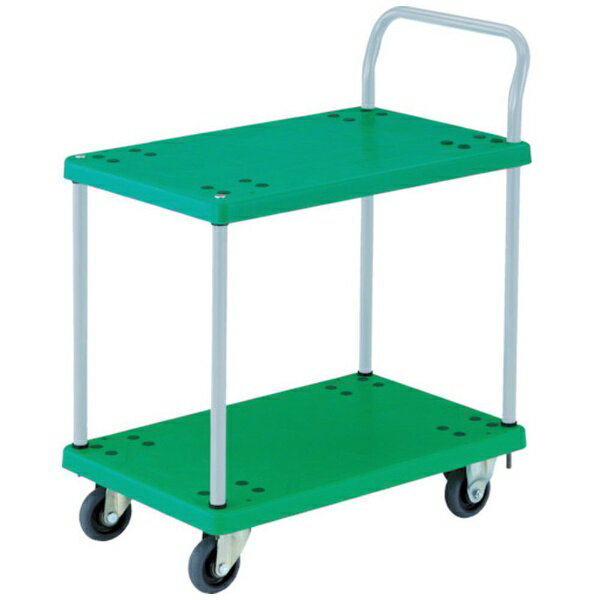 ■堅牢なリブ構造で耐久性に優れた樹脂台車です。■再生ポリプロピレン樹脂を使用し環境に配慮した台車です。■台車での小口荷物の集荷、配達用として便利です。■タイヤ痕の付きにくいグレーゴムを使用しています。【仕様】・均等荷重（kg）： 200・騒...