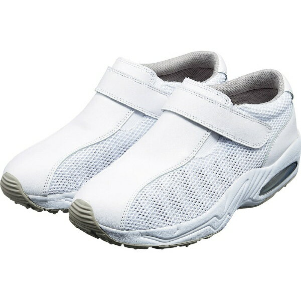 ●両サイドのメッシュの通気性と衝撃を吸収するエアクッションのスニーカー。