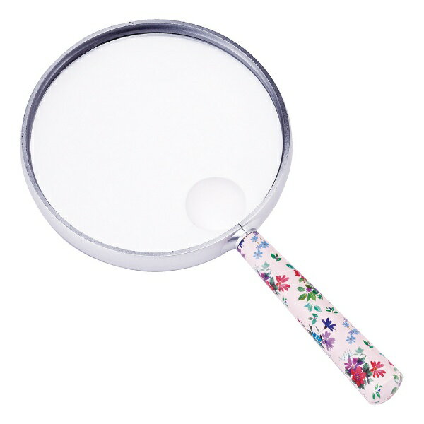 花柄の手持ちタイプのルーペで便利な小玉レンズ付き