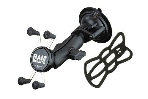 RAM MOUNTS(ラムマウント)を代表するスプリング式スマホホルダー「X-Grip」とアルミ製の標準アーム、直径83.8mmのサクションベースを組み合わせたマウントセット。「X-Grip」は、スマホケース付きの端末でもしっかりとホールド...