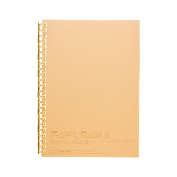●本体寸法：幅×奥行×高さ 154×12×210mm●本体重量：96g●規格：A5●収容量：リーフ30枚●材質：表紙／ポリプロピレン(生地厚0.5mm)、とじ具／ポリカーボネート、リーフ／上質紙●色：オレンジ