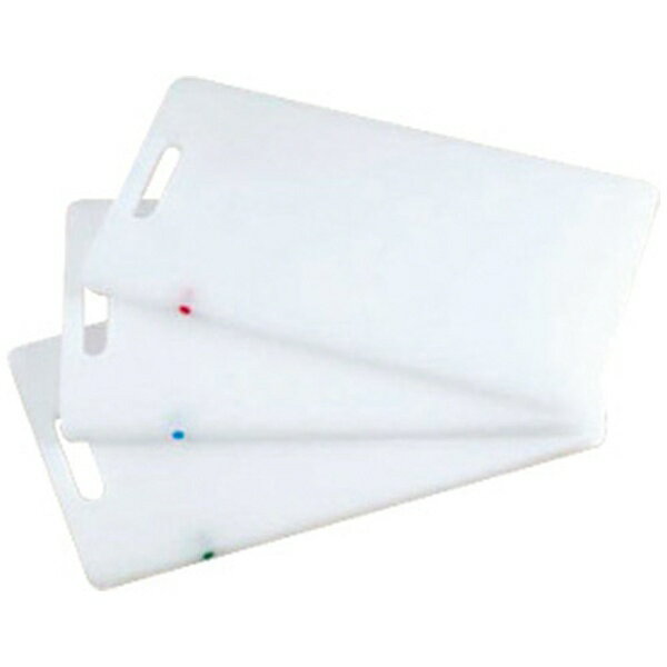 ポリエチレン製家庭用まな板。色別ピン入りなので、分かりやすく用途ごとに分けられます。