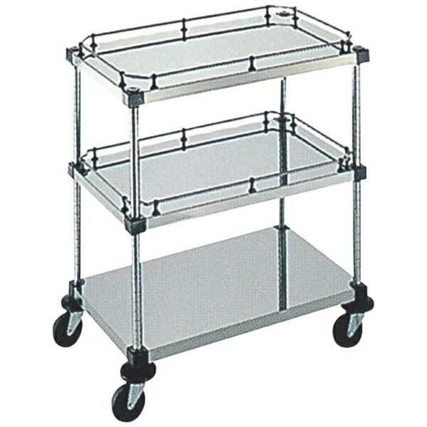 ●ポール高さ767mm・奥行460mmφ125mmゴムキャスター使用自在×3・ストッパー付×1