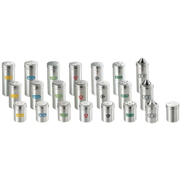 穴径： P缶/1.5mmS缶・A缶/2.5mmF缶/4.0mmG缶/5.0mmN缶・ごま缶/6.0mmP（こしょう）S（塩）F（ふりかけ）A（化学調味料）G（ガーリック）N（のり）ごまT（とうがらし）※PC蓋付もできます。（ごま缶を除く）