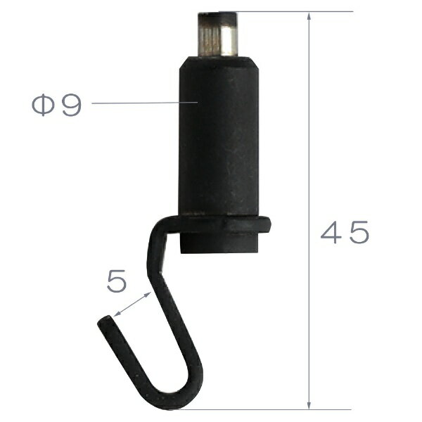 フック形状の自在金具とワイヤーがセットになった吊下げ金具です。額、ポスター等を好きな高さに簡単に移動させることが可能です。上下の移動はピンを押すだけ！　無段階で位置調節が可能です。太さ：φ1.0〜φ1.5カラー：黒色