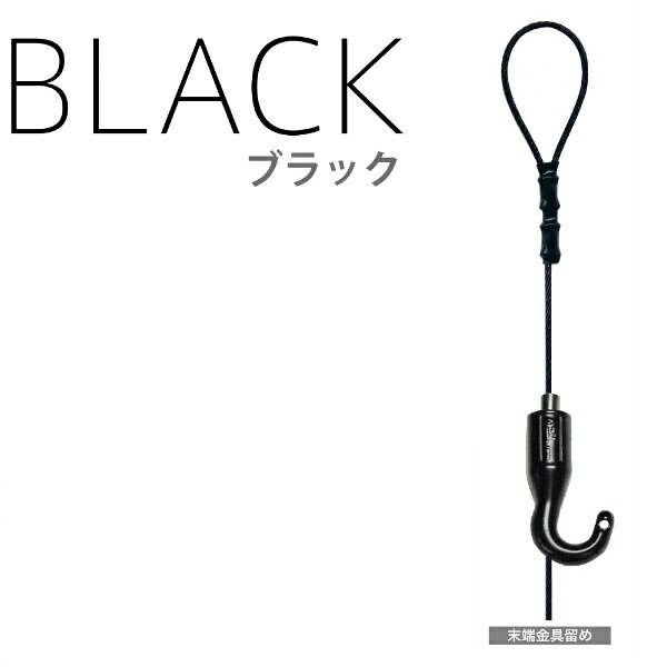 ベーシックなワイヤー自在です。安全荷重：12kg長さ：0.7m太さ：φ1.2カラー：オールブラック黒ビニールコーディング（2クリップ）末端金具留め