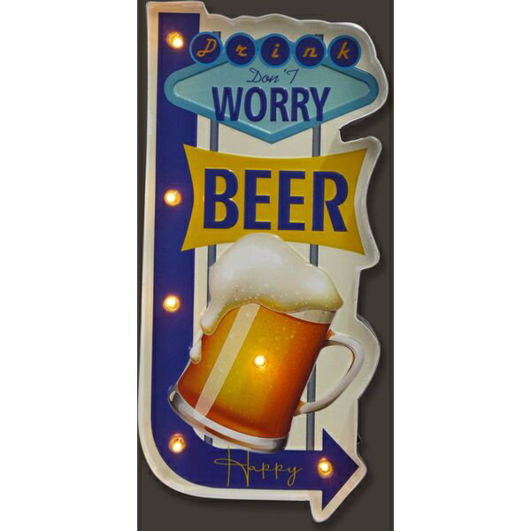 レトロな雰囲気が楽しめる、フォトジェニックなLED付ティンサイン。 ひとつひとつハンドメイドで作られた味があり、ヴィンテージ感のあるアイテムです。 凹凸があるため、立体感もあり、まるで海外のカフェやバーの看板のような雰囲気を醸し出します。 ...