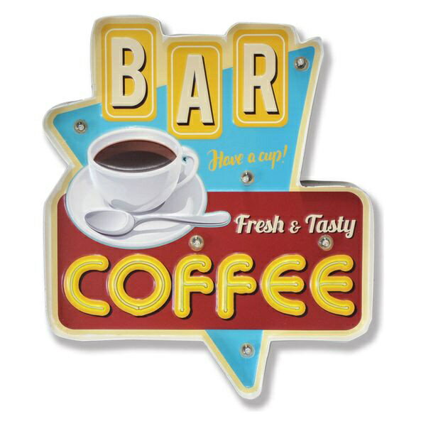 とつひとつハンドメイドで作られた味があり、ヴィンテージ感のあるアイテムです。 凹凸があるため、立体感もあり、まるで海外のカフェやバーの看板のような雰囲気を醸し出します。 豆電球のように見えるライトは全てLEDライトで、豆電球を一つ一つ取り替...