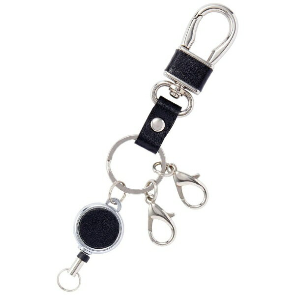 グロワール リール付キーホルダーベルトループなどにも着脱しやすい大きめカラビナ付。メインで使う鍵をリールに付けておき、他のスマートキーや鍵をキーフックに付けておける。本体サイズ：W25 × H148 × D9mm　リール＝最長約300mm包...
