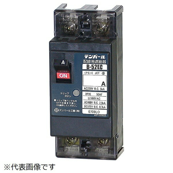 ●補助スイッチ付●型式： B-52EC●極数（P）・素子数（E）・フレーム（AF）： 2P・2E・50AF●定格使用電圧Ue： （AC）100-100/200-200V （DC）125V●定格インパルス耐電圧Uimp： 6kV●定格電流： ...