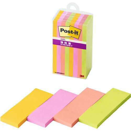 オフィスの定番、ポスト・イット強粘着ふせん/見出し。粘着力が約2倍の強粘着タイプです。(当社通常粘着製品比）パソコンや電話、キャビネットなどの樹脂面や垂直面など、今まではがれやすかった場所にもしっかり貼れます。また、繰り返しはったりはがした...