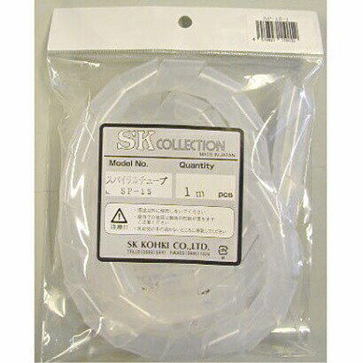 スパイラルチューブ ポリエチレン製のスパイラルチューブです。 商品仕様 内径：15mm 結束径：15〜45mm（肉厚1.2mm） 材質：ポリエチレン 入数：1m